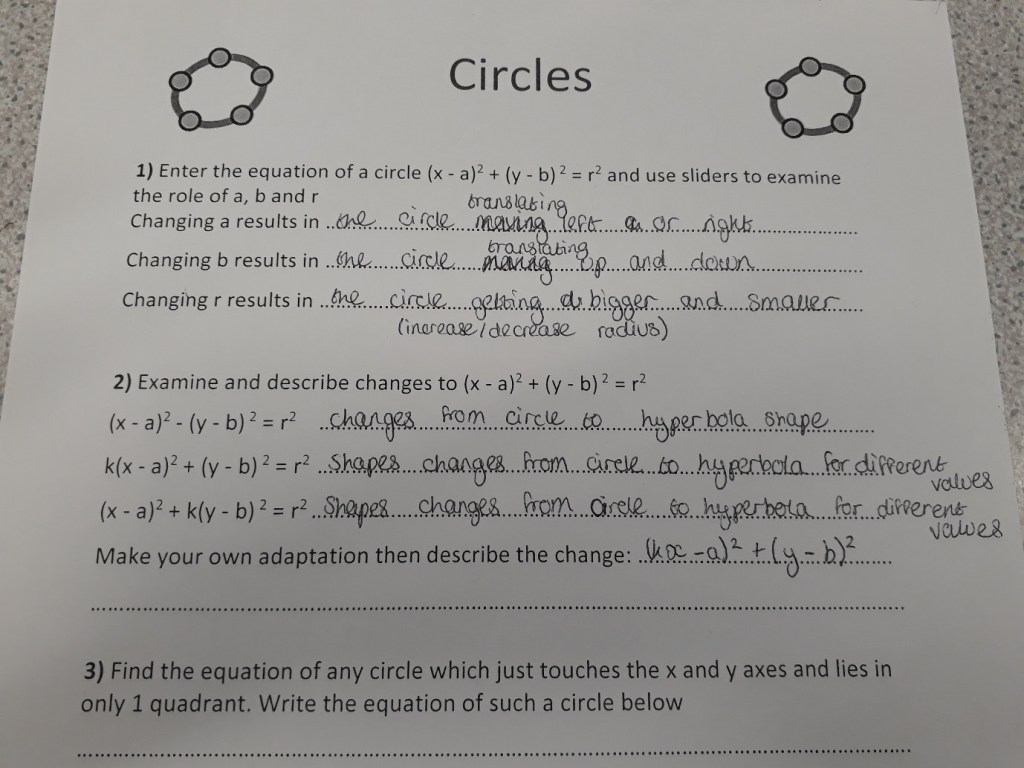 Circles with Geogebra – Geomaths